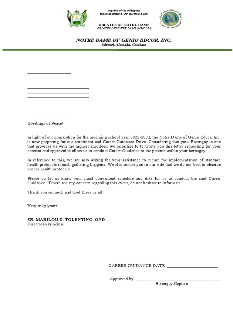 Letter For Career Guidance | PDF