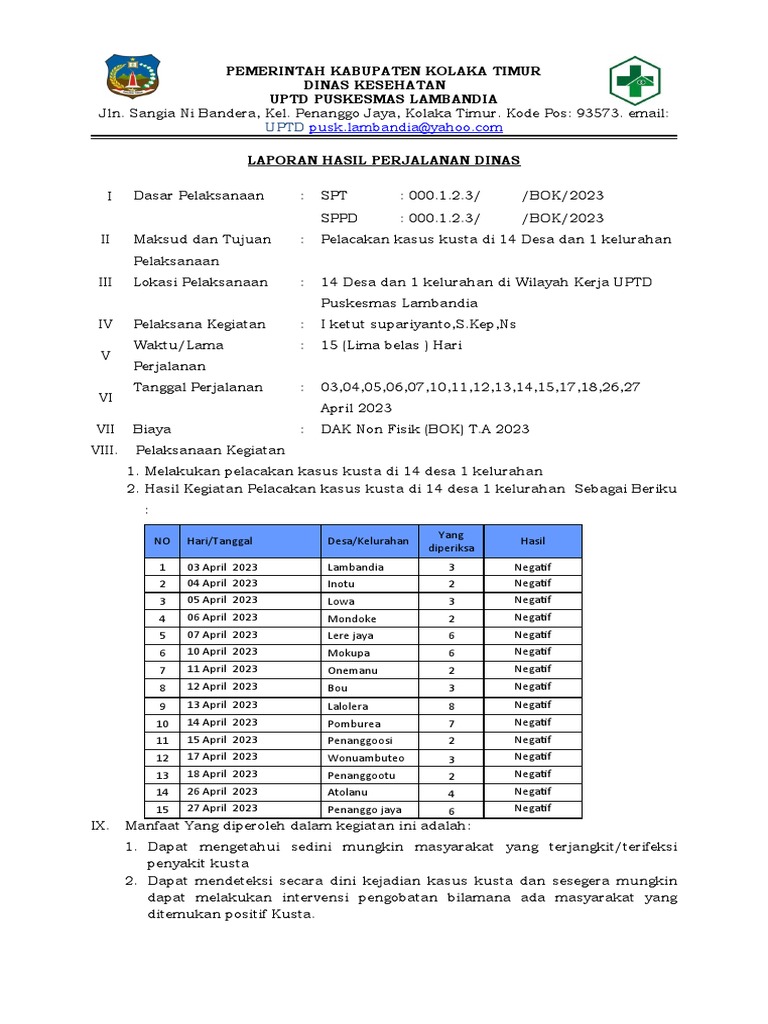 LHPD Kusta 2023 | PDF