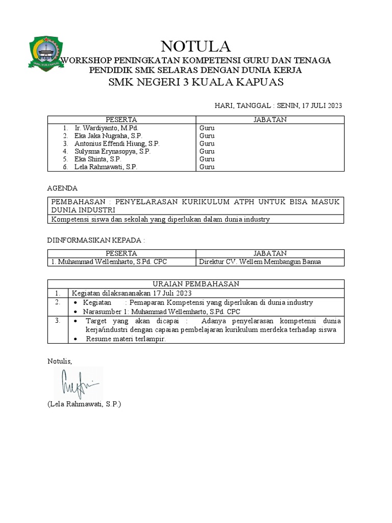 Notulen Workshop | PDF