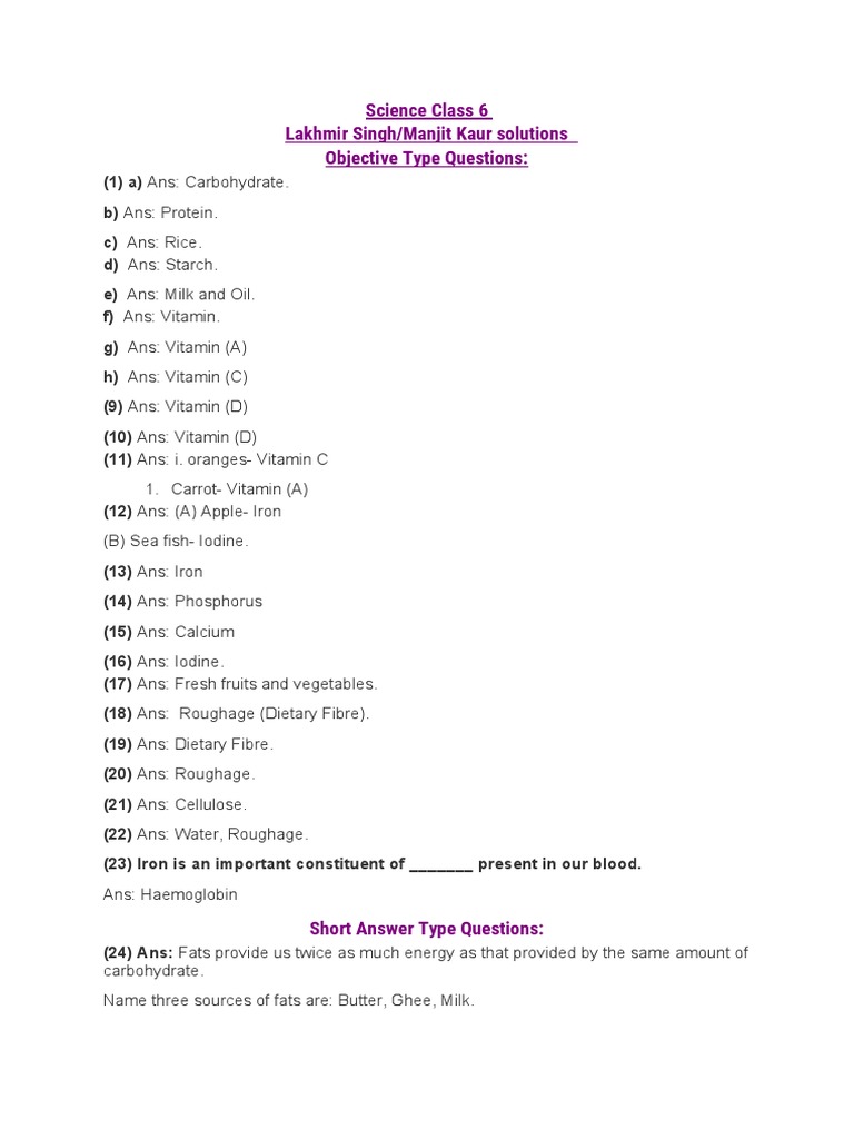 Components of Food | PDF | Foods | Dietary Fiber