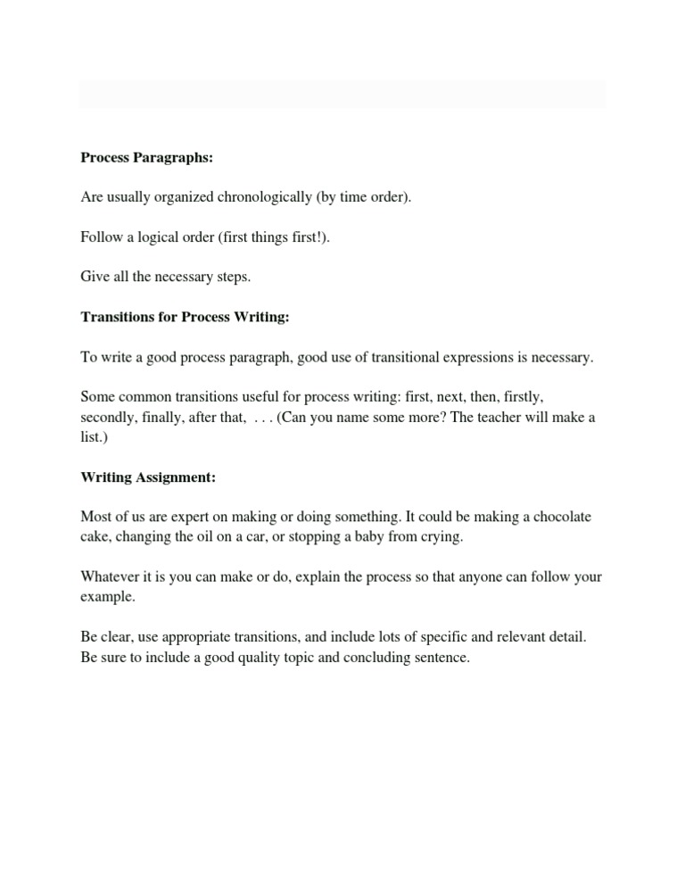 Process Paragraphs | PDF