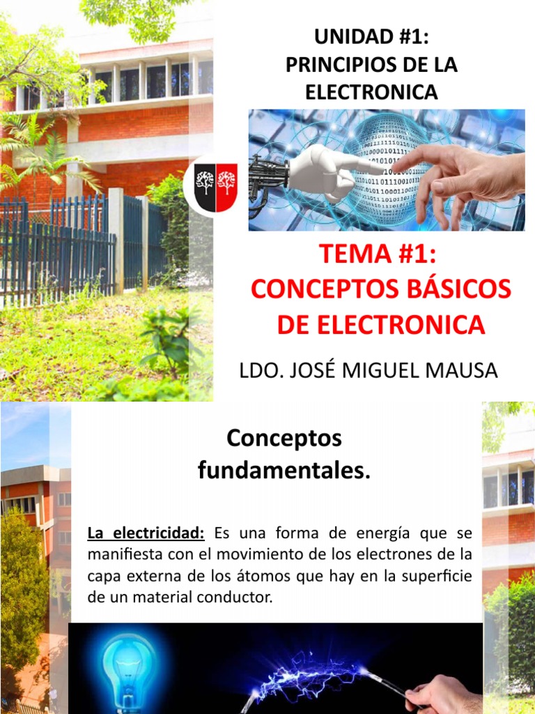 U1-Tema #1 Conceptos Basicos de Electronica - 4to Año. Física. | PDF | Electricidad | Corriente ...