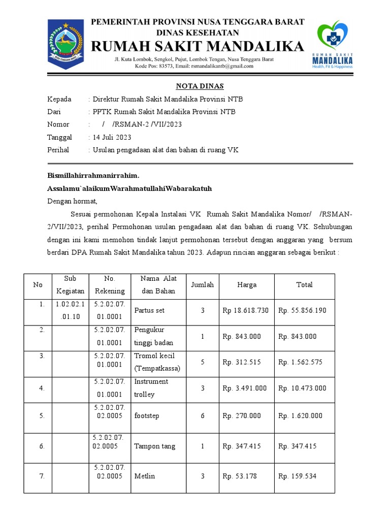 Nota Dinas Dpa | PDF