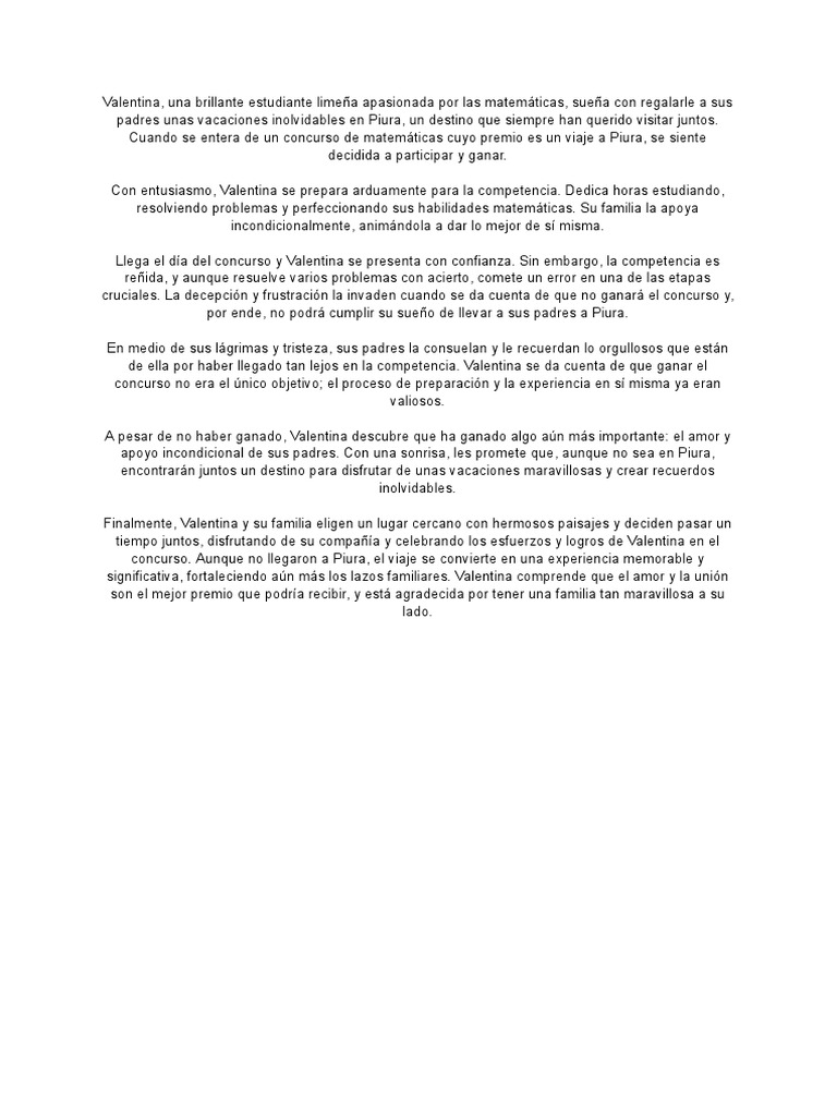 Historia de Valentina. | PDF