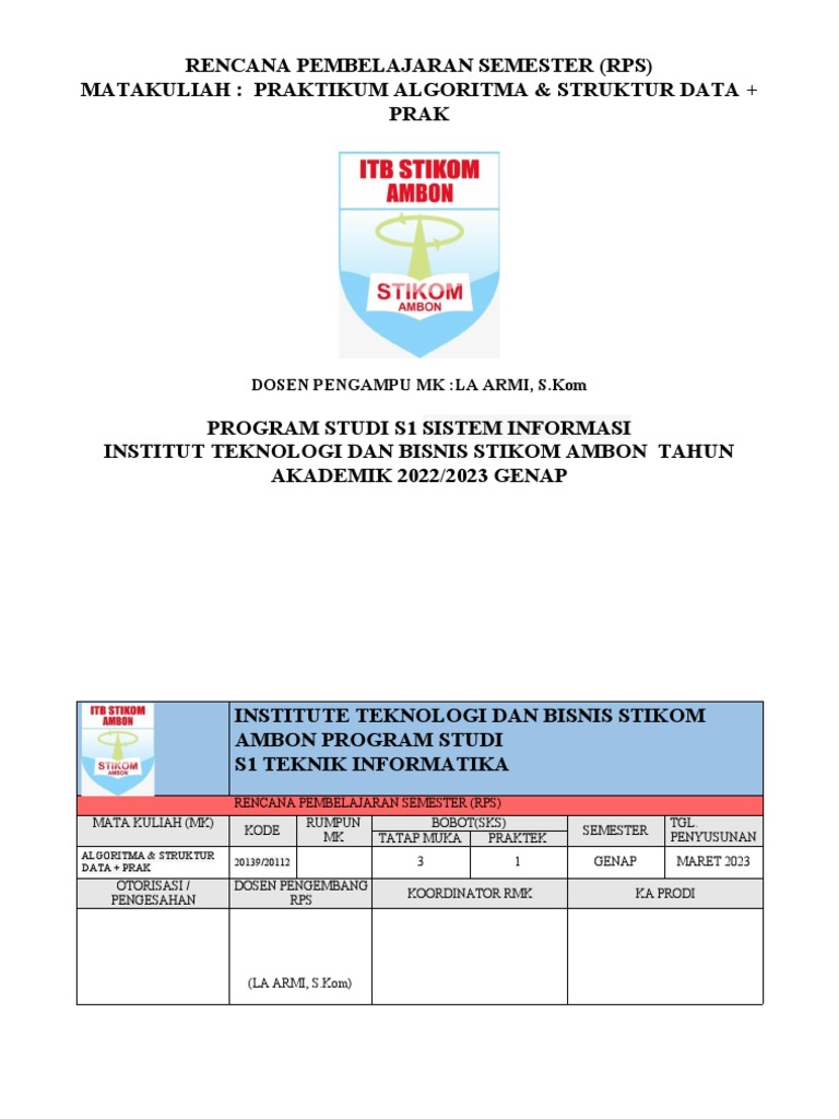 Algoritma & Struktur Data + Prak | PDF Algoritma & Struktur Data + Prak | PDF