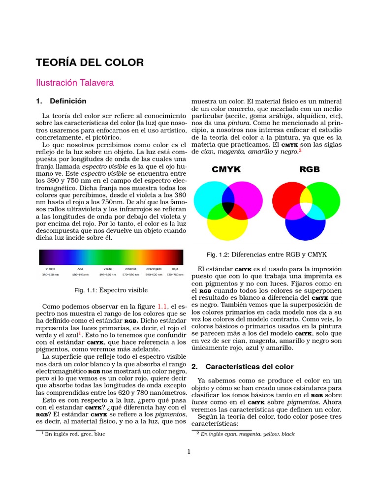 TEORÍA DEL COLOR. Ilustración Talavera. 1. Definición. 2 ...