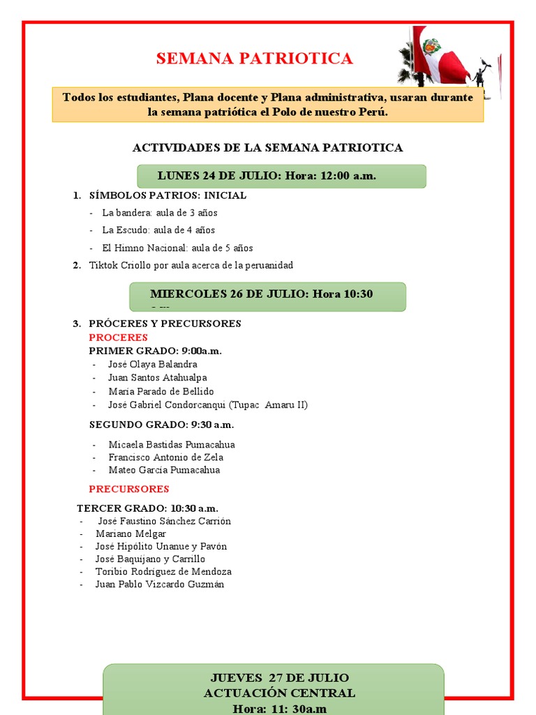 Programa de Fiestas Patrias | PDF