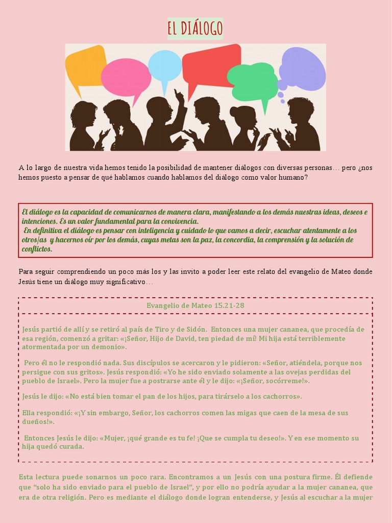 El Valor Del Diálogo En La Convivencia Pdf Ciencias Sociales