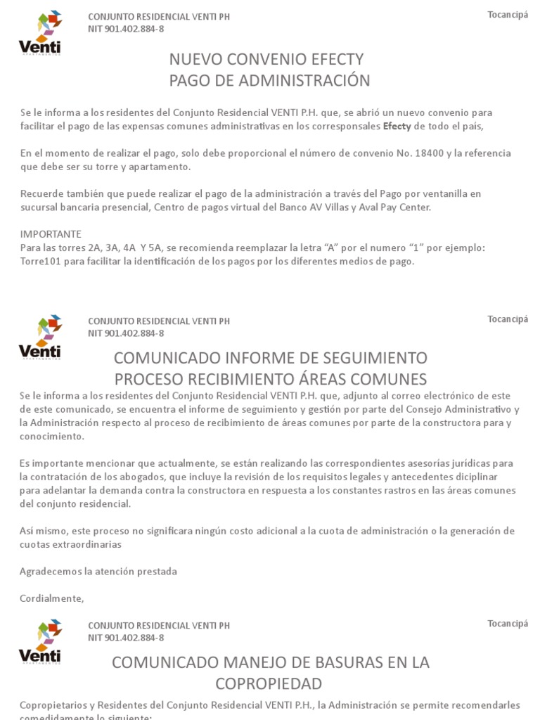 Venti Comunicados | PDF | Condominio
