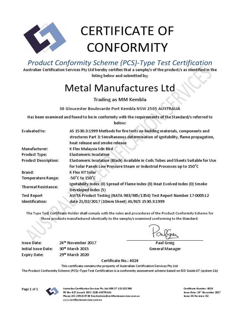 Elastomeric Insulation Certification | PDF | Building Insulation ...