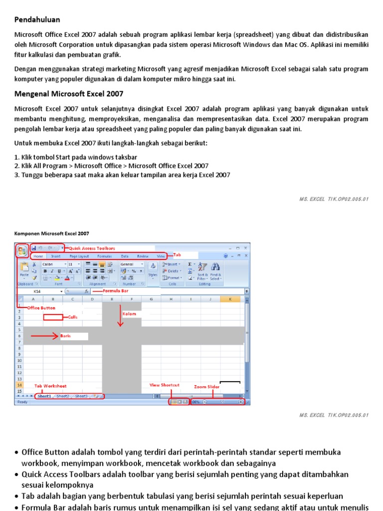 Persentation Ms. EXCEL TIK - Op02.005.01 | PDF