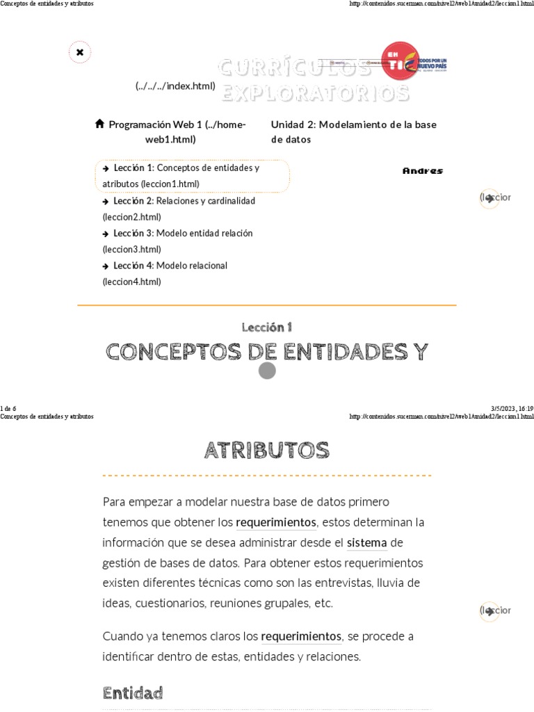 Conceptos de Entidades y Atributos | Descargar gratis PDF | Bases de ...