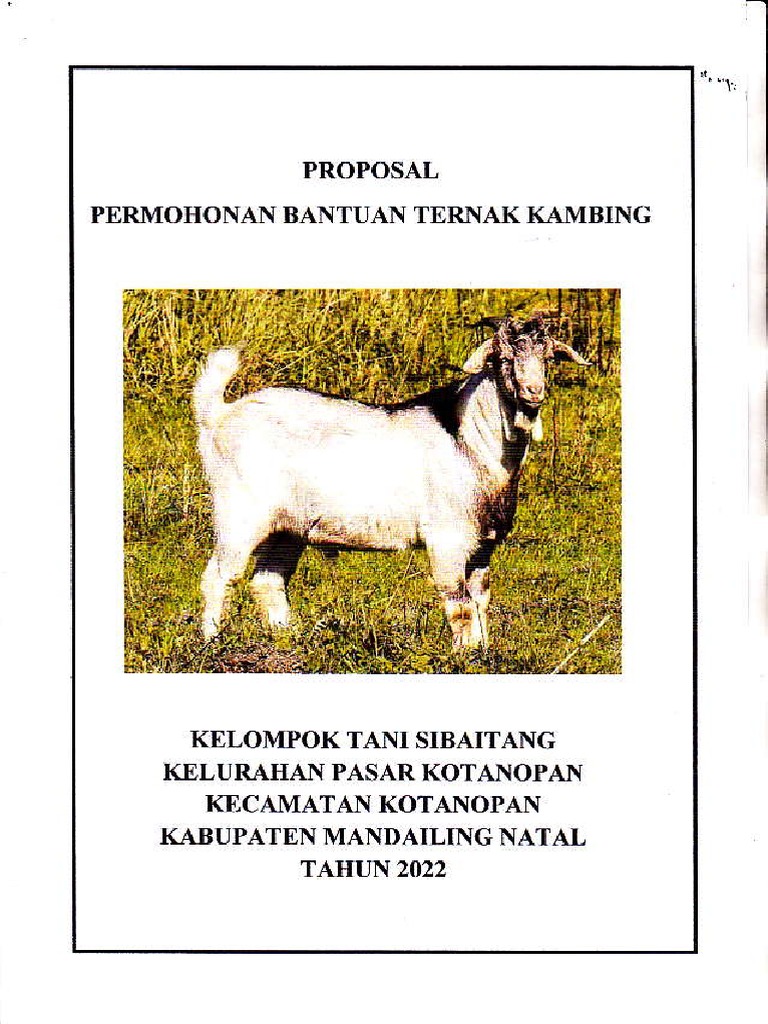Permohonan Bantuan Ternak Kambing Poktan Sibaitang | PDF Permohonan Bantuan Ternak Kambing Poktan Sibaitang | PDF