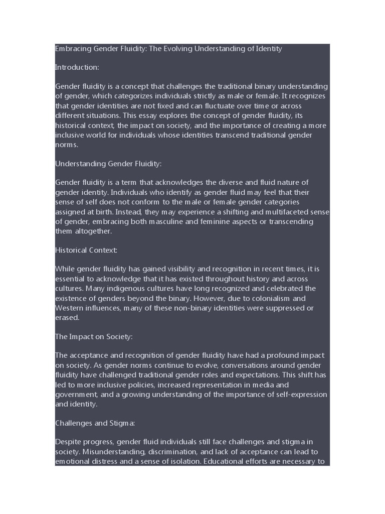 Embracing Gender Fluidity | PDF | Gender | Gender Studies