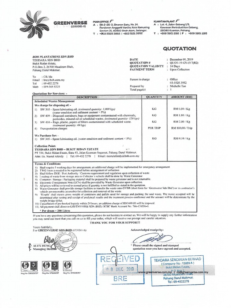 Quotation Acceptance | PDF