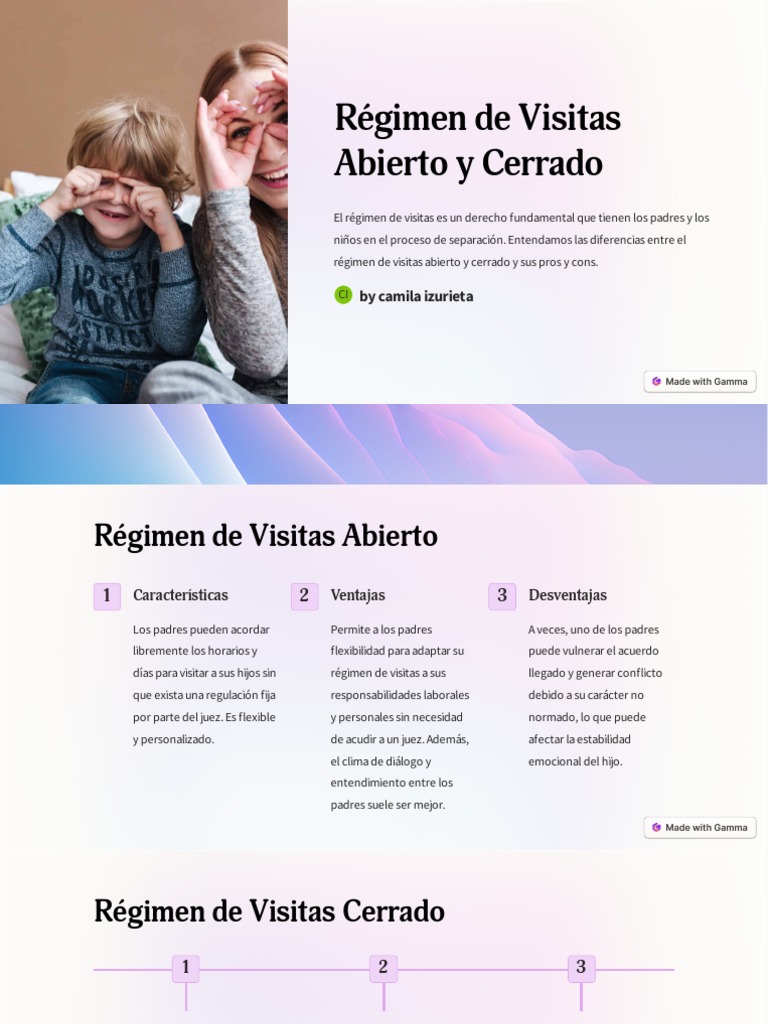 Regimen de Visitas Abierto y Cerrado | PDF