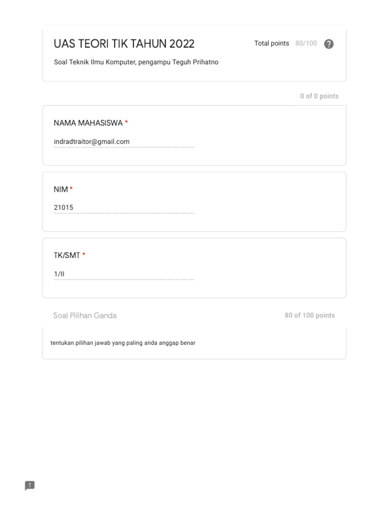 Uas Teori Tik Tahun 2022 | PDF | Metode & Bahan Ajar
