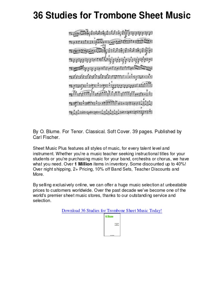 36 Trombone Studies Sheet Music | PDF | Art