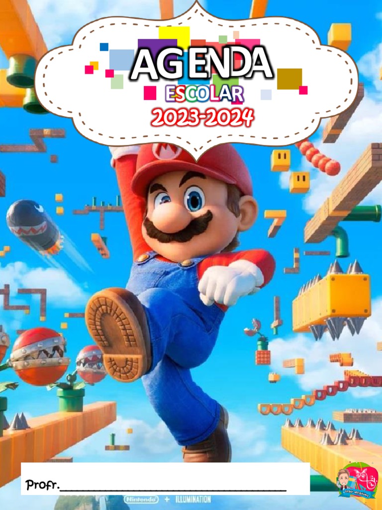 Agenda Escolar 2023 2024 Mario Bros | PDF