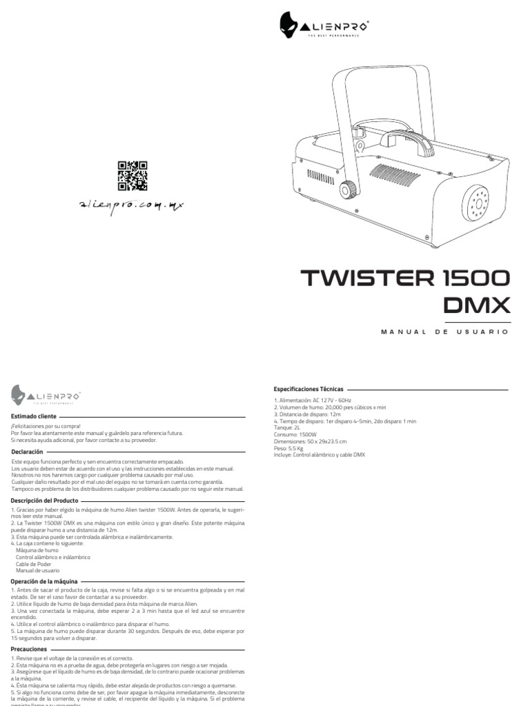 Manual Twister 1500W DMX | PDF