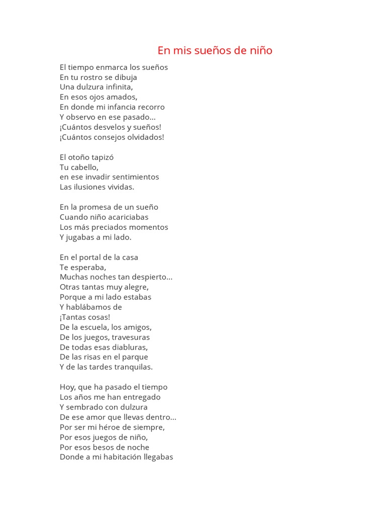 Sueños de Infancia y Amor Paterno | PDF