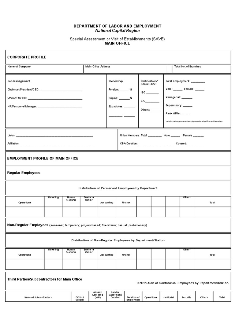SAVE Form-Main Office | Descargar gratis PDF | Employment | Labor Relations