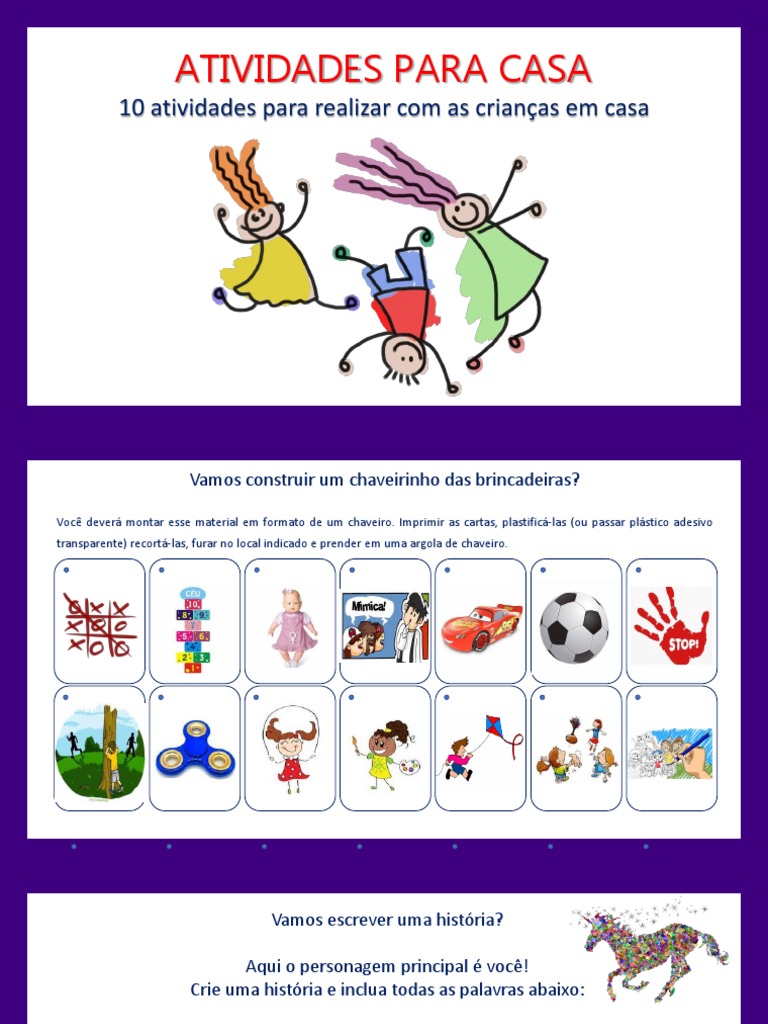Atividades Para Crianças Em Casa Pdf