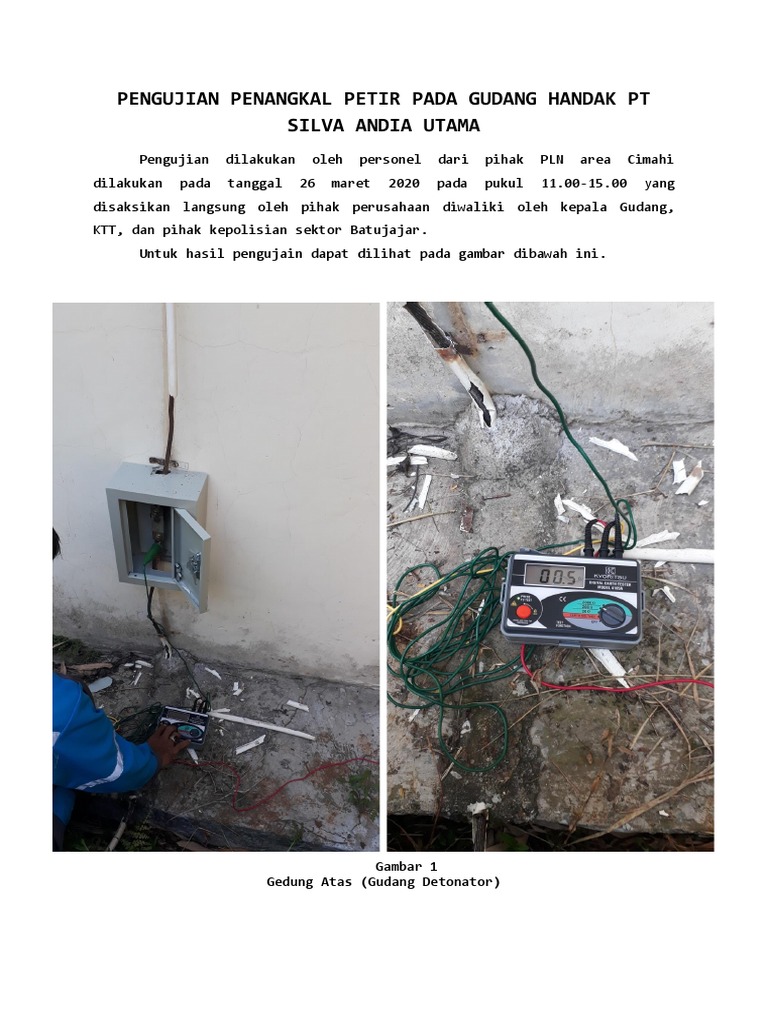 Hasil Pengukuran Penangkal Petir Gudang Handak | PDF