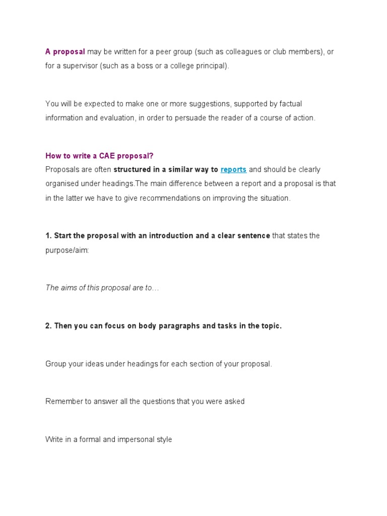 How To Write A CAE Proposal | PDF | Human Communication | Communication