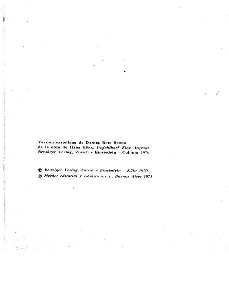 @@kung - Hans 1970 Infalible - Una Pregunta | PDF