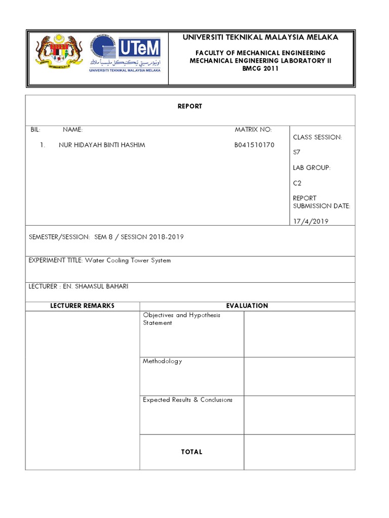 Universiti Teknikal Malaysia Melaka: Faculty of Mechanical Engineering ...