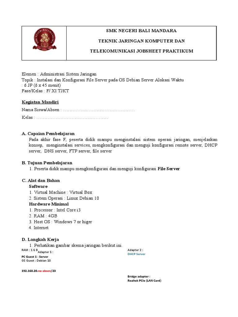 Jobsheet ASJ Praktikum 4 - File Server | PDF