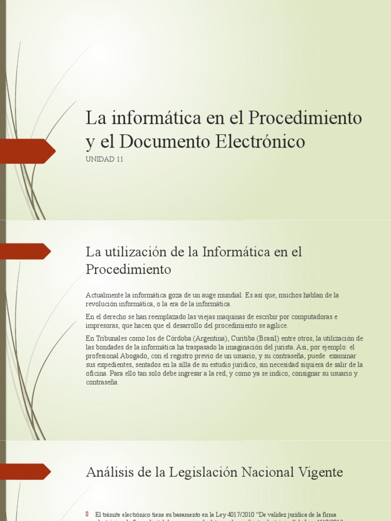 La Informática en El Procedimiento y El Documento-Unidad 11 | PDF ...