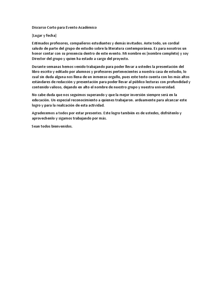 Discurso Academico | PDF