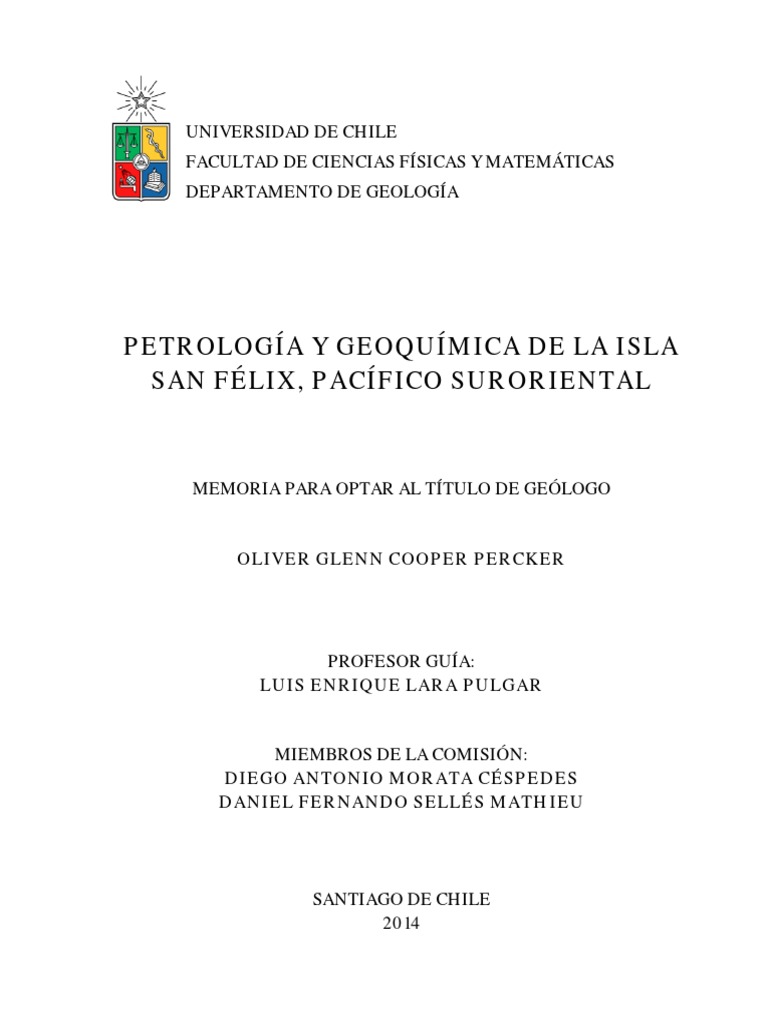 Petrologia y Geoquimica de La Isla San Felix | PDF | Isla | Volcán Petrologia y Geoquimica de La Isla San Felix | PDF | Isla | Volcán