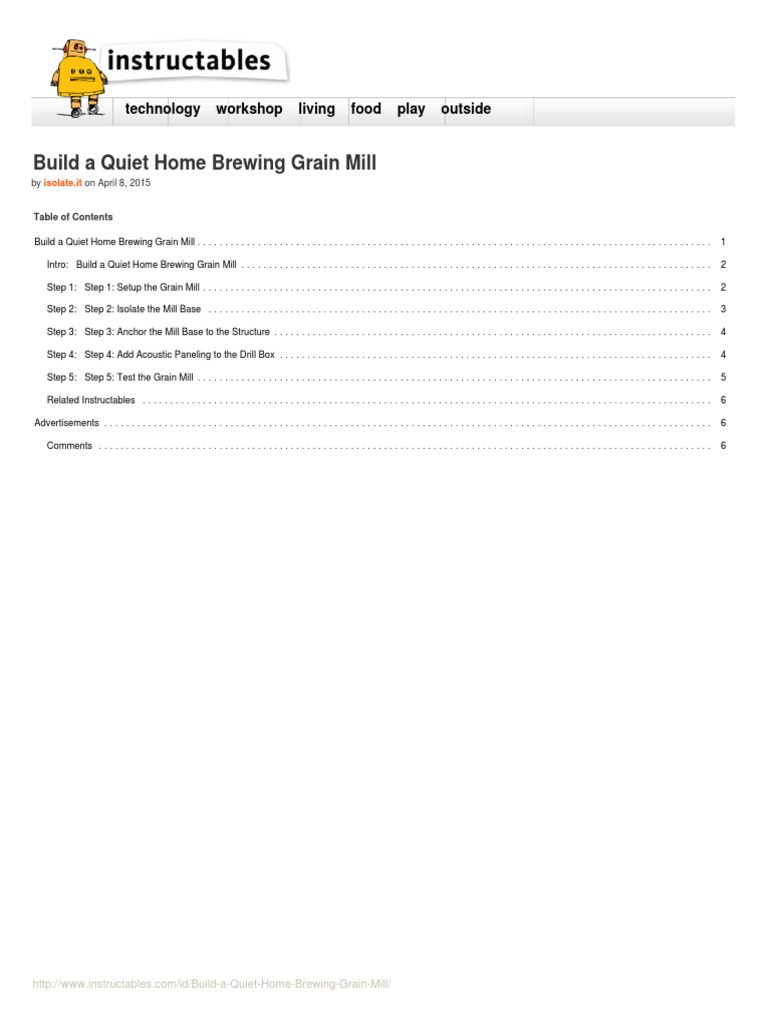 Build A Quiet Home Brewing Grain Mill | PDF | Screw | Noise