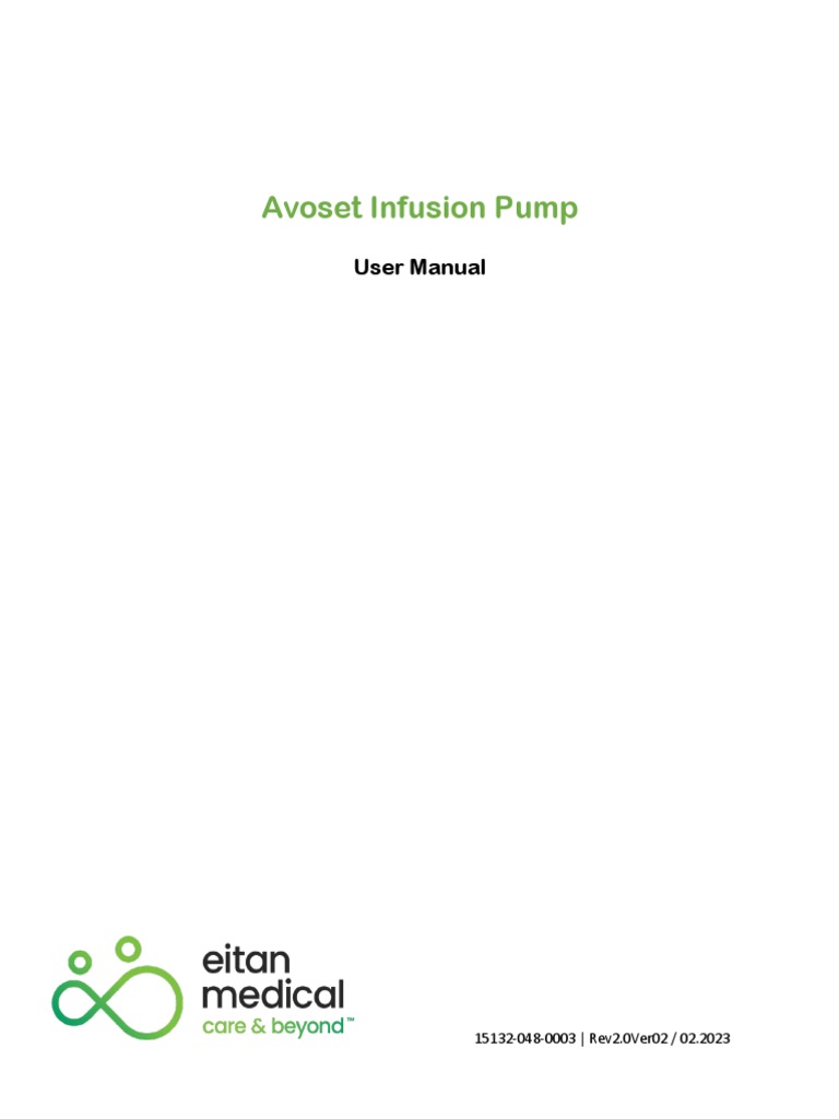 Avoset Pump User Manual US 15132 048 0003 UM | PDF | Intravenous ...