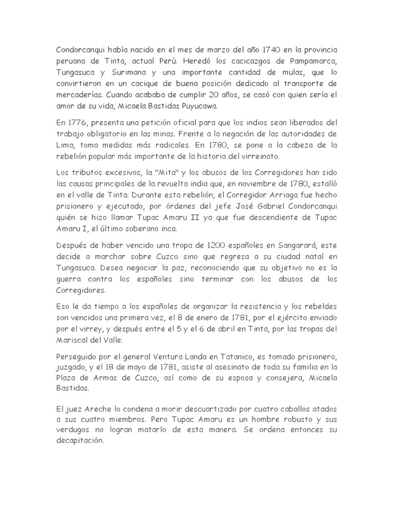Tupac Amaru II | PDF