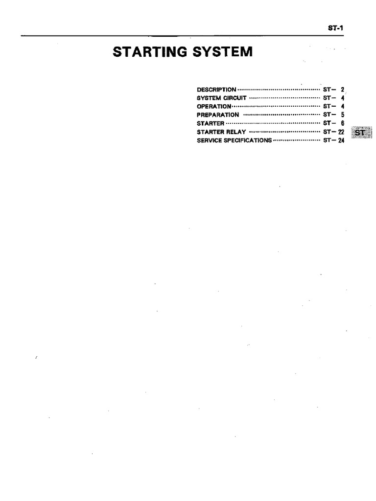 Starting System | PDF