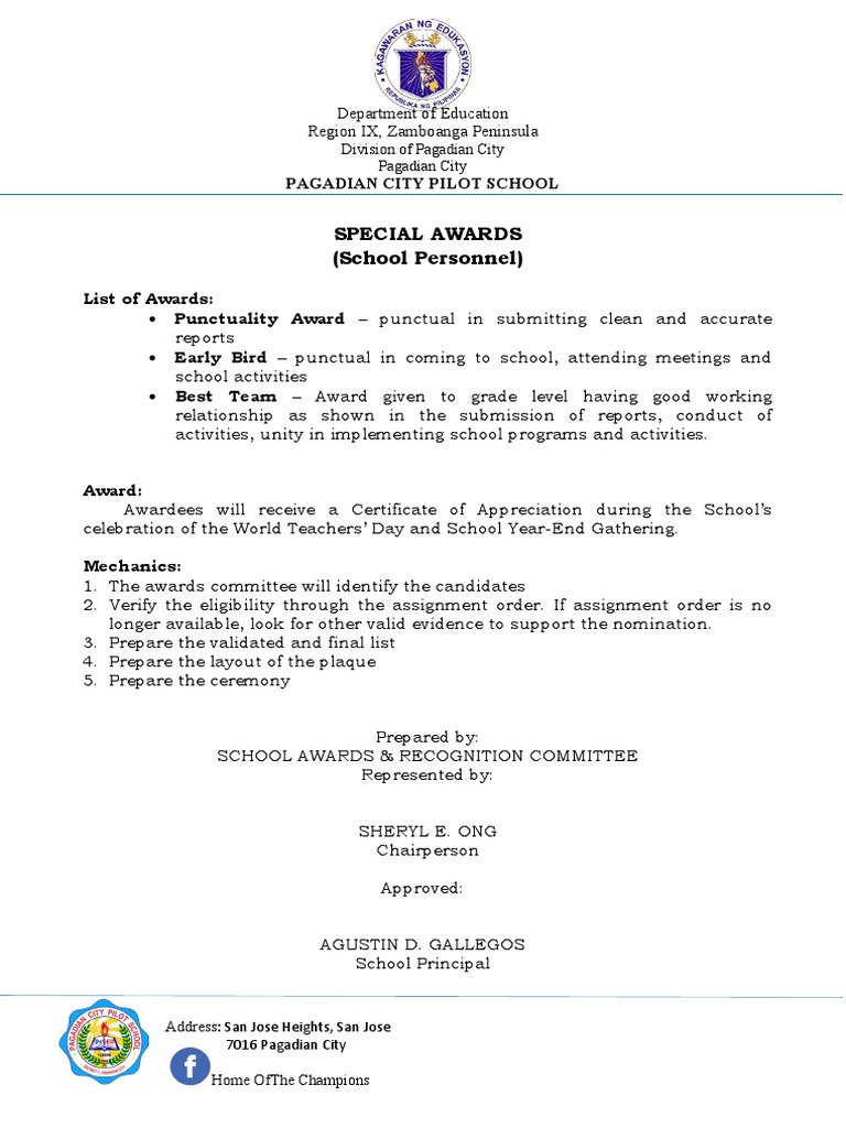 Mechanics Special Awards | PDF