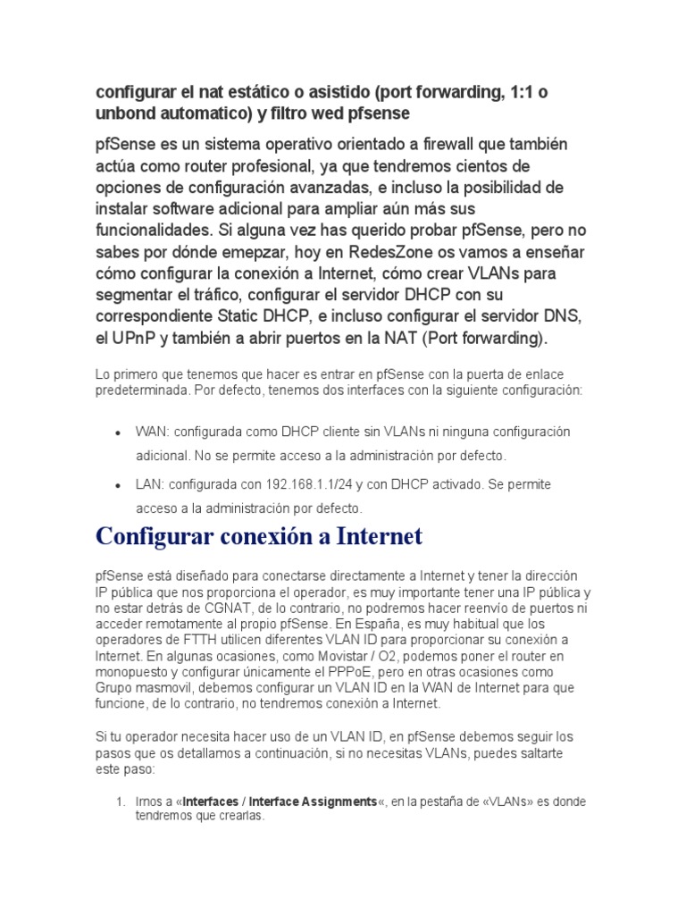Configurar El Nat Estático o Asistido | PDF | Red privada virtual | Enrutador (Computación)