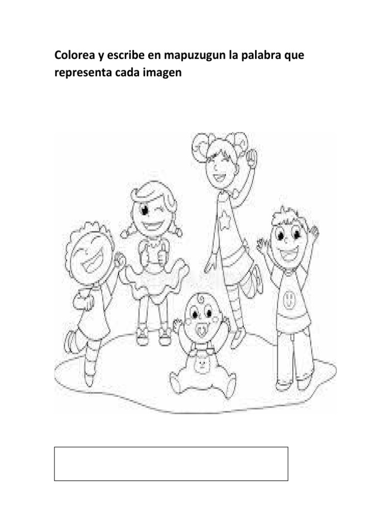 Colorea y Escribe en Mapuzugun La Palabra Que Representa Cada Imagen | PDF