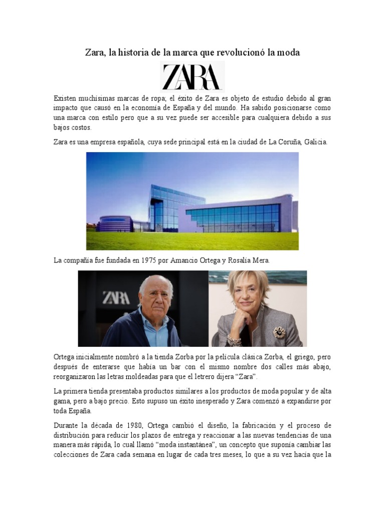 Historia de Zara: Éxito y Evolución | PDF | Economias