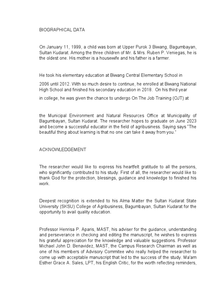 Abstract, Biographical Data, Acknowledgement | PDF | Pruning