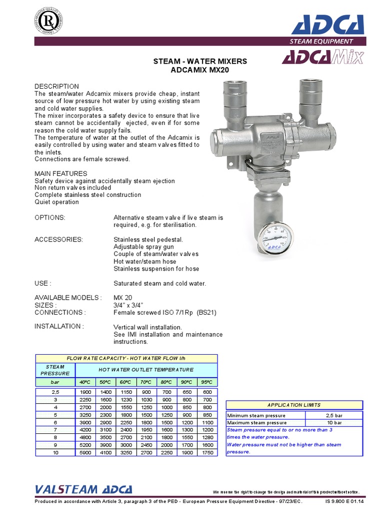 5 40 E MX20 Adcamix Steam To Water Mixing Valve DN20 5303a21ec8750 ...