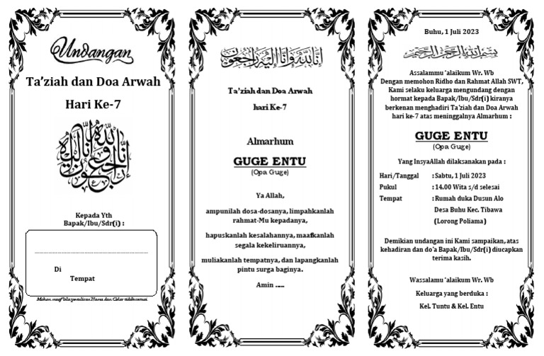 Undangan Takziah h7 | PDF