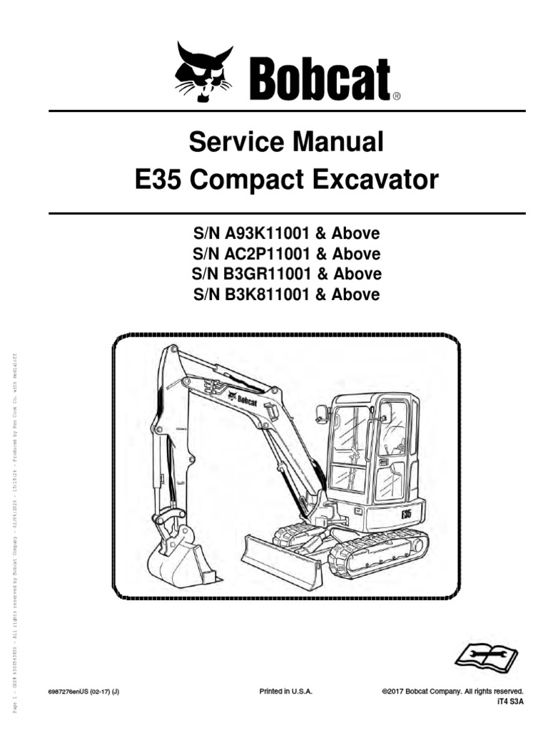 Bobcat E35 Excavator Service Manual | PDF | Engines | Silicon Dioxide