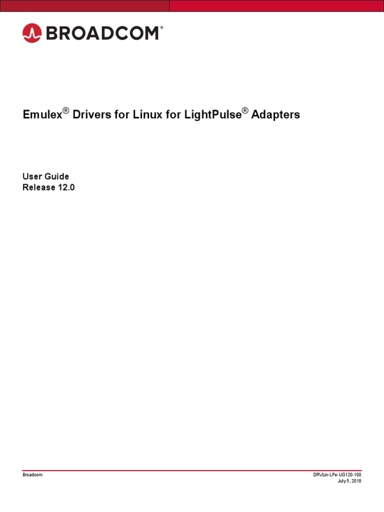 Emulex® Drivers For Linux For LightPulse® Adapters - User Guide R12.0 | Download Free PDF ...