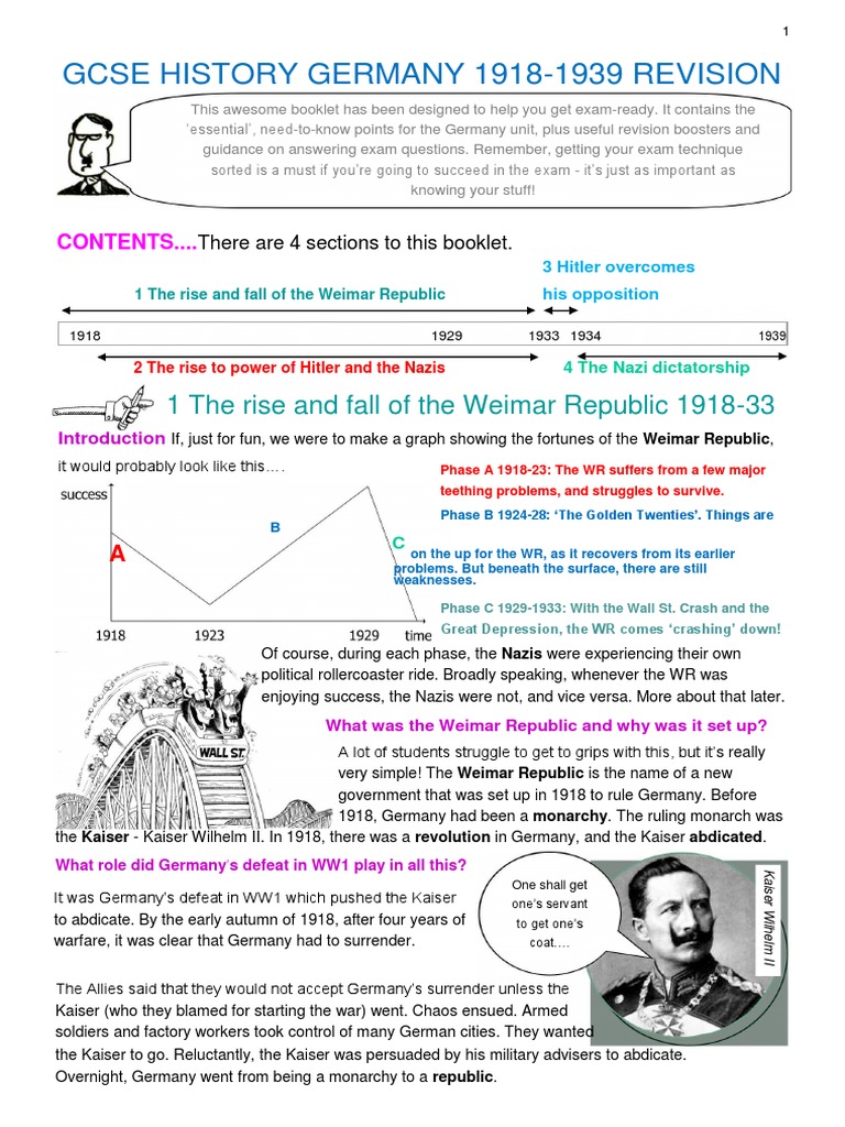 History REVISION BOOKLET 5 GERMANY 1919 1939 | PDF | Weimar Republic ...