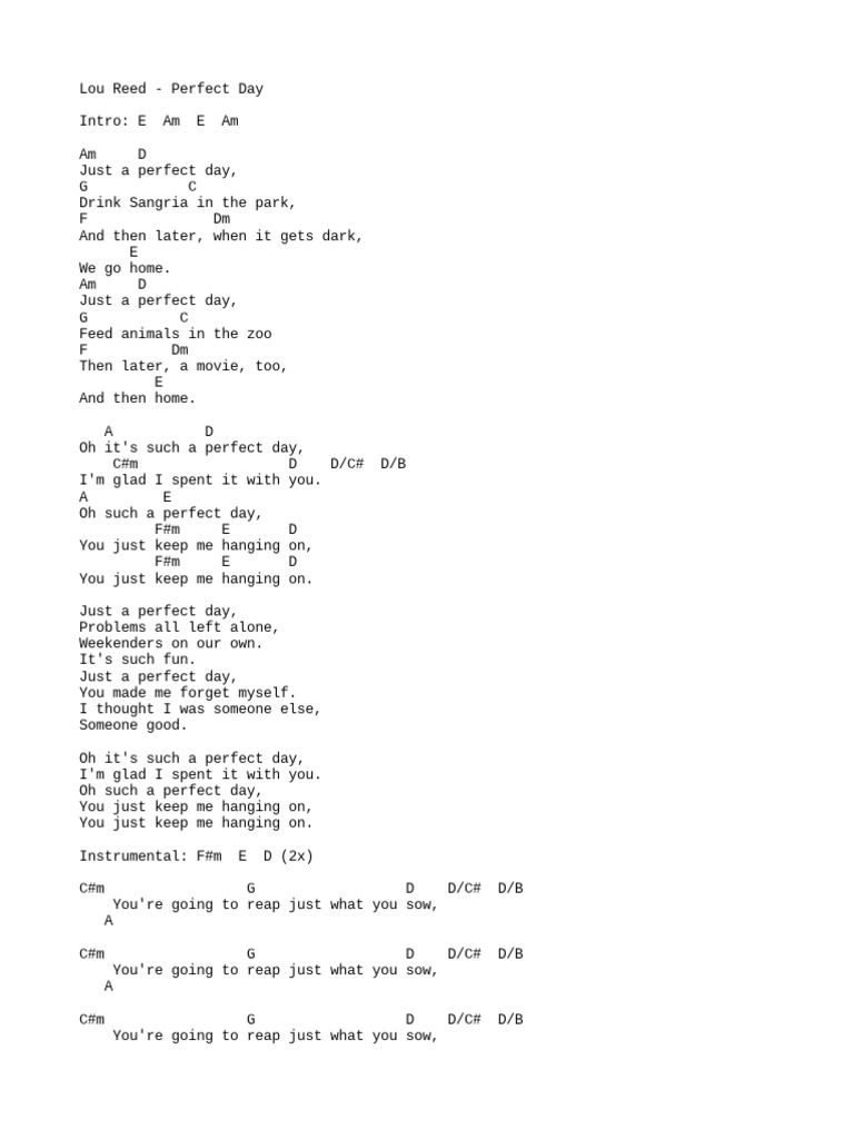 Perfect Day | PDF | Art
